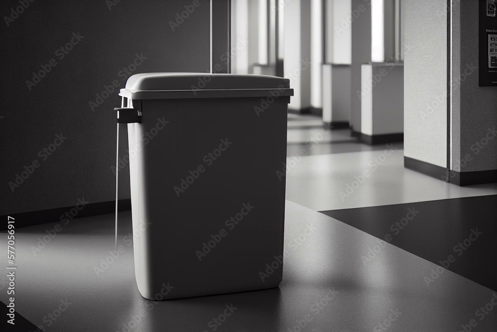 Waste disposal container installed on the floor of a multi-storey ...