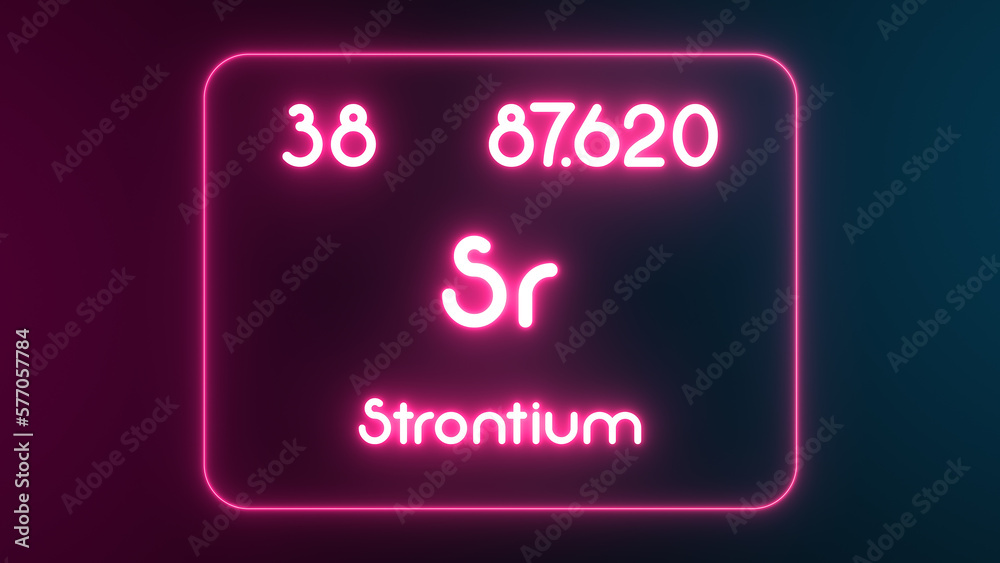Modern periodic table Strontium element neon text Illustration Stock ...