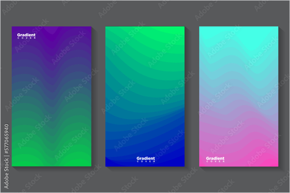 Vector colorful wave geometric shape with color gradation for banner ...