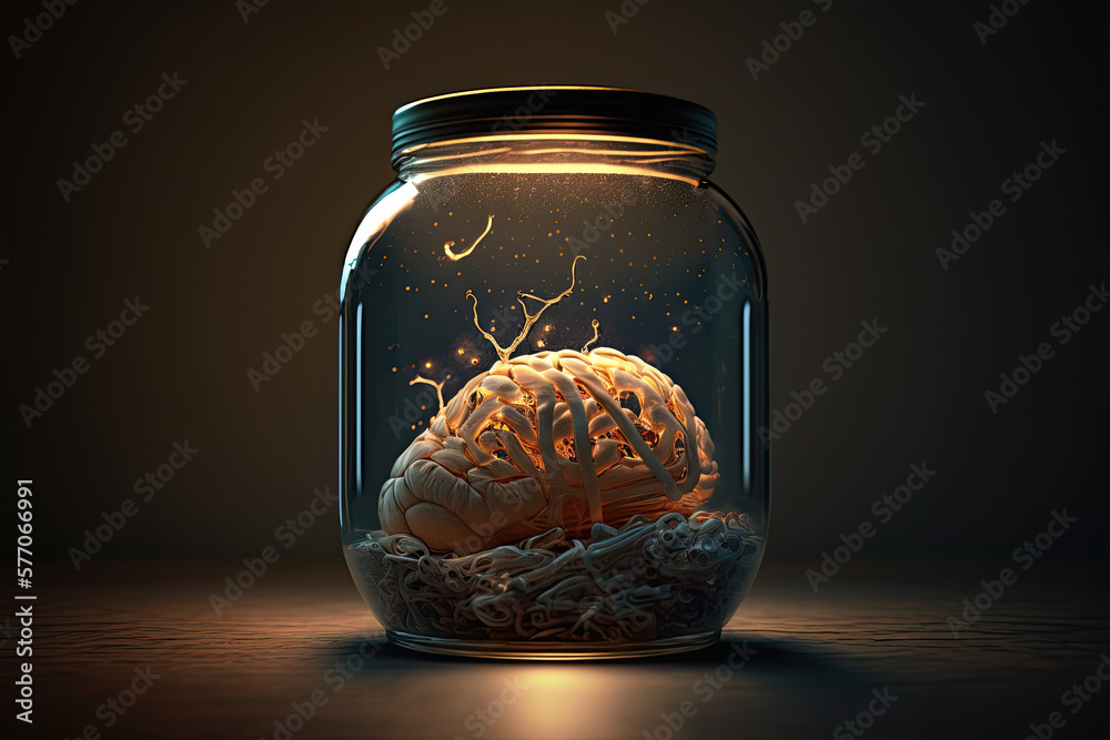 AI brain in a jar, Cinematic, cinematic, ai, brain, jar, artificial ...