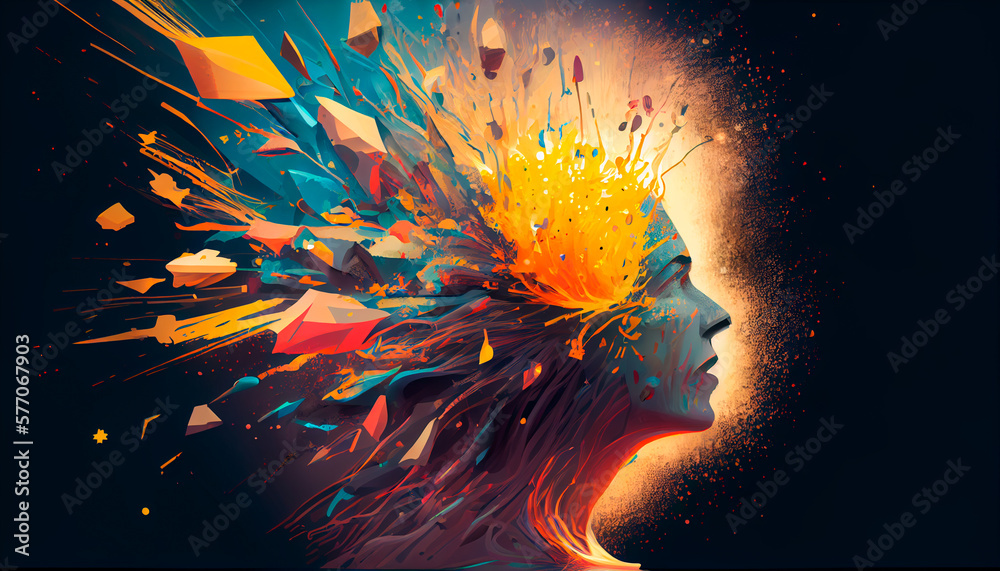 Illustration Of Annual Collective Mind Concept Art Exploding Mind Inner World Dreams