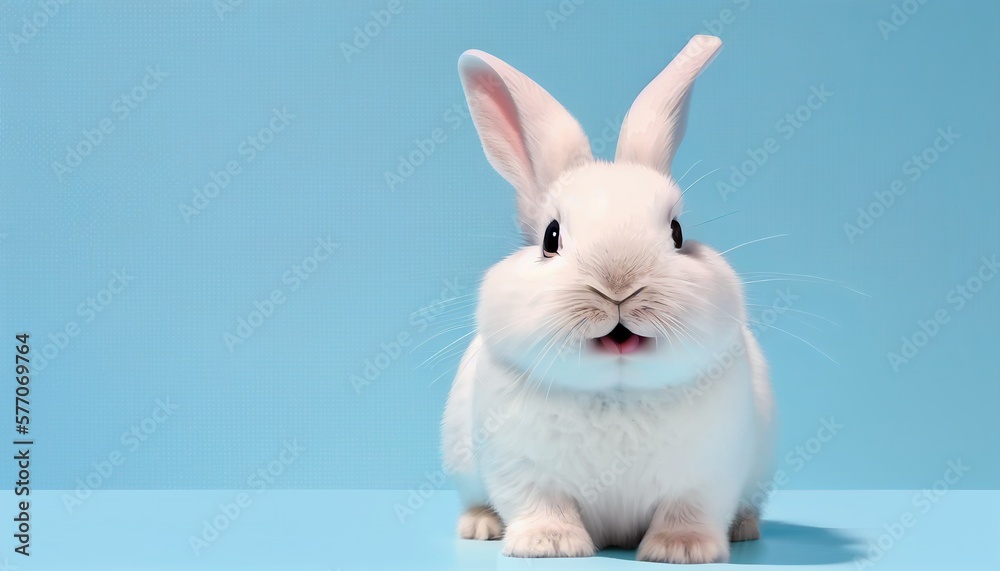 cute animal pet rabbit or bunny white color smiling and laughing ...