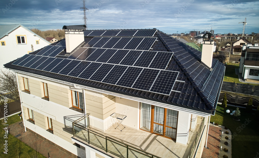 Autonomous home residence with solar panel system for generating ...