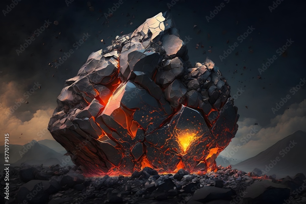 igneous rock created using AI Generative Technology Stock Illustration ...
