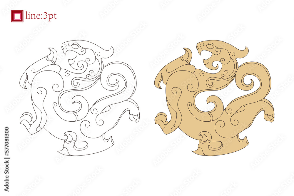 Dragon pattern in ancient Chinese jade. Oriental jade culture ...