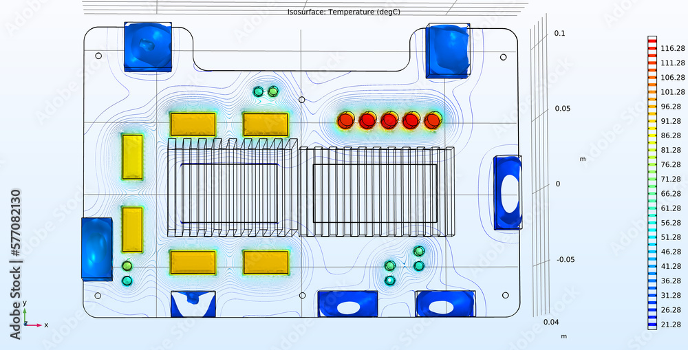 Computer 3d Modeling Of The Temperature Distribution On The Surface Of The Printed Circuit Board