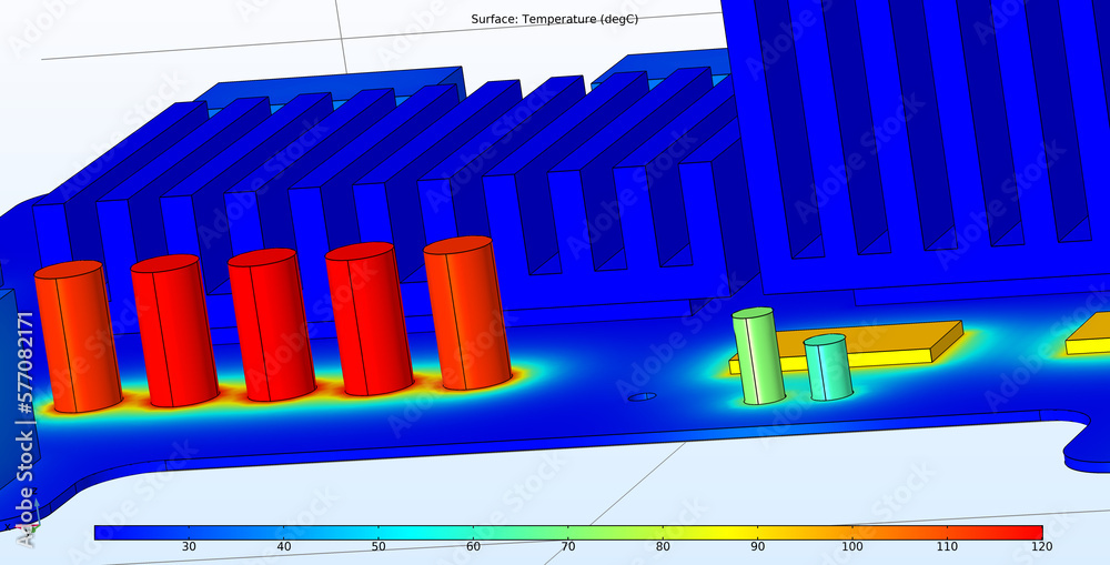 Computer 3d modeling of the temperature distribution on the surface of ...
