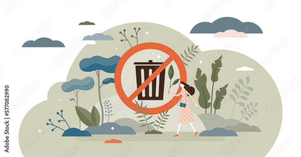 No rubbish illustration, transparent background. Trash bin sign flat ...