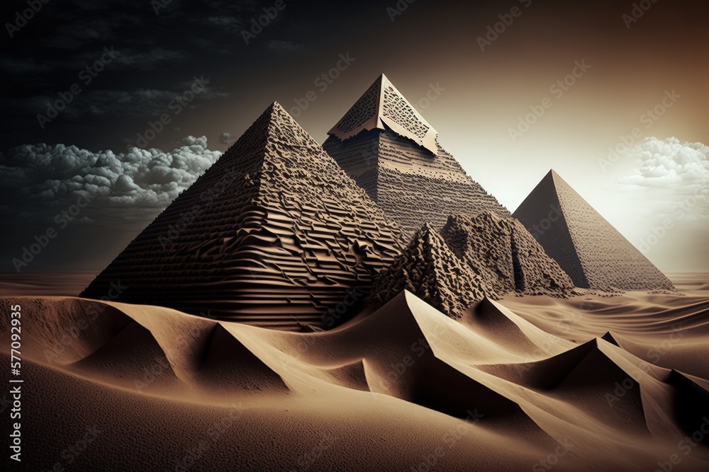 An example would be the Great Pyramids. Brilliant fanciful drama ...