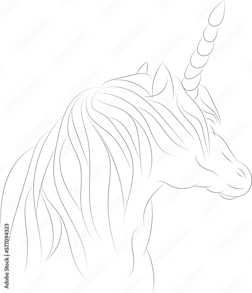 Unicorn Vector Line art coloring pages unicorn illustration for ...