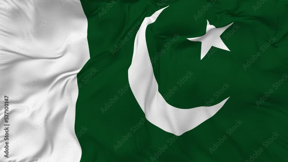 Pakistan Flag Seamless Looping Background, Looped Bump Texture Cloth ...