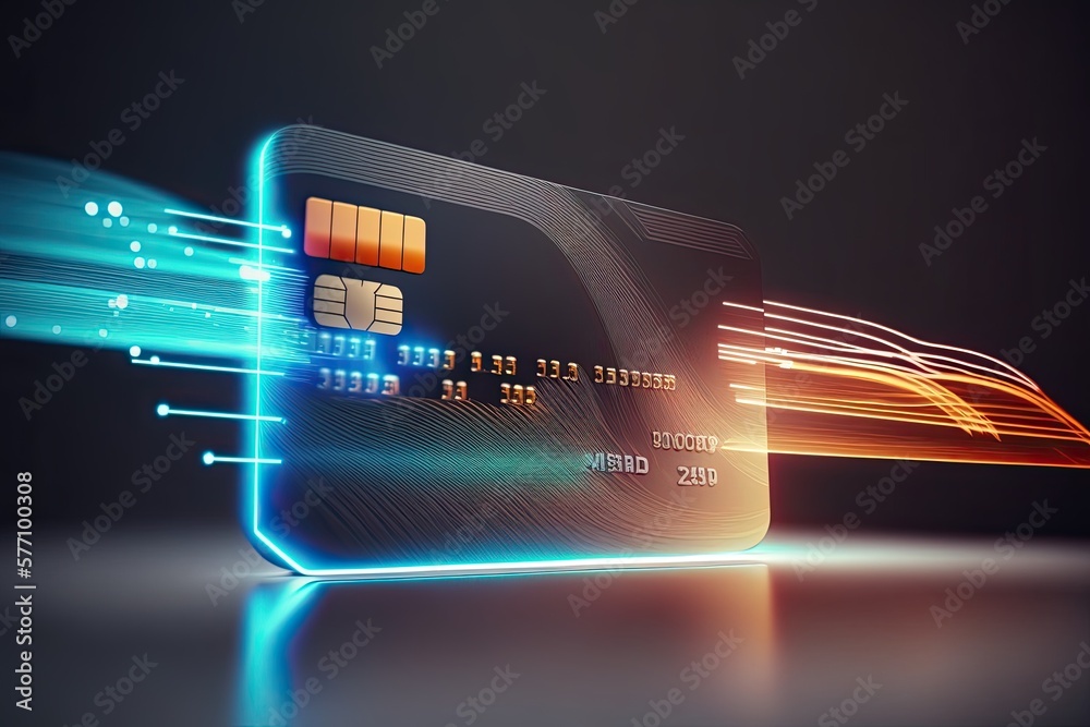 Futuristic credit card for online shopping. Payment Technology ...