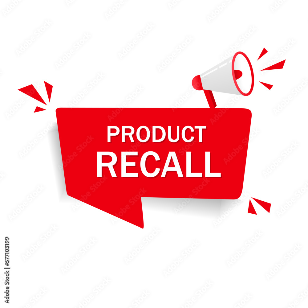 Banner Product recall megaphone icon. Banner design. Flat style vector ...