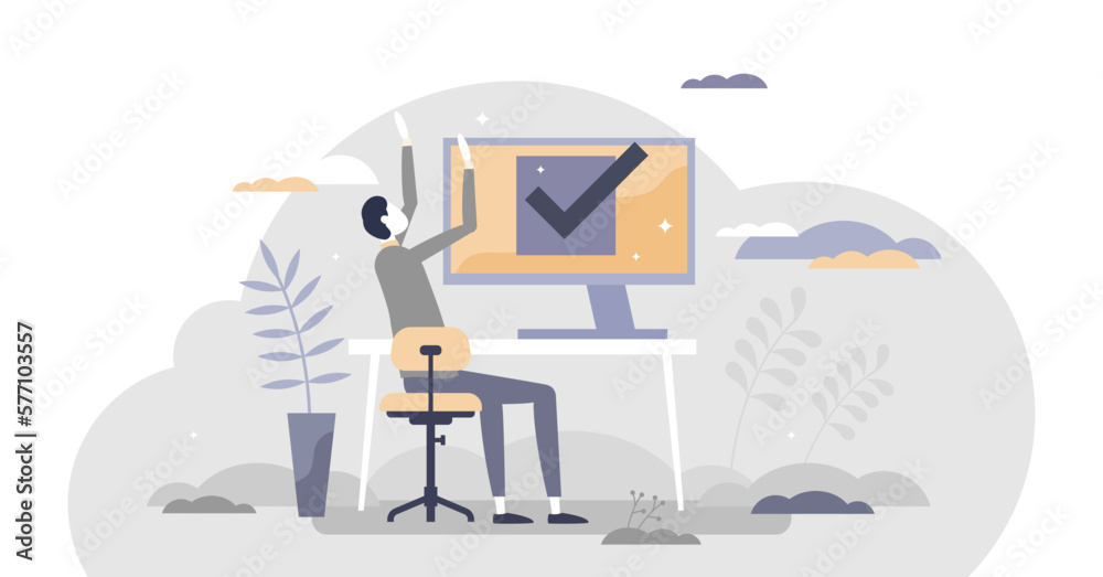 Completed task with submitted and approved pass tiny person concept ...