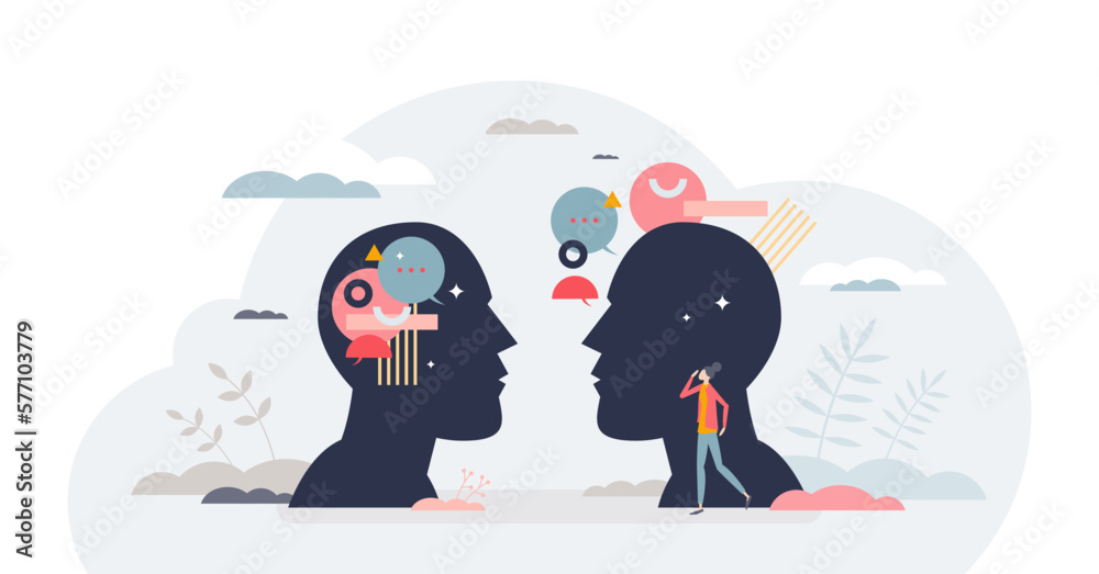 Fényképezés Introversion and extroversion human personality types tiny ...