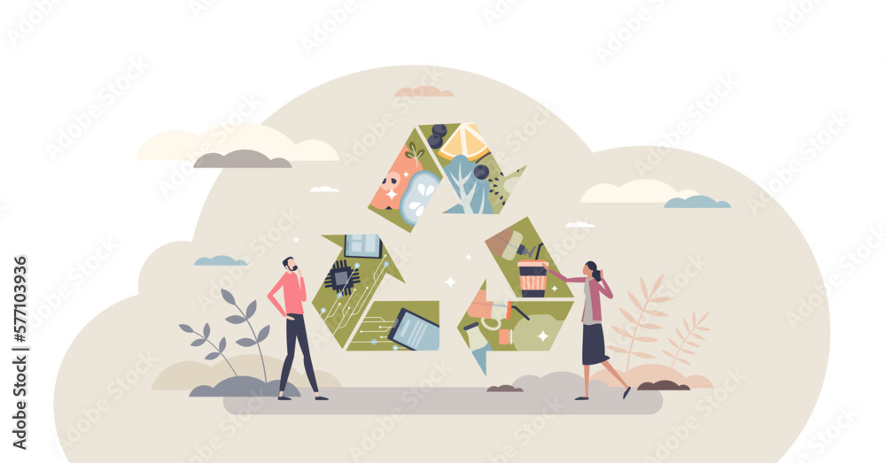 Responsible consumption or product recycling after use tiny person ...