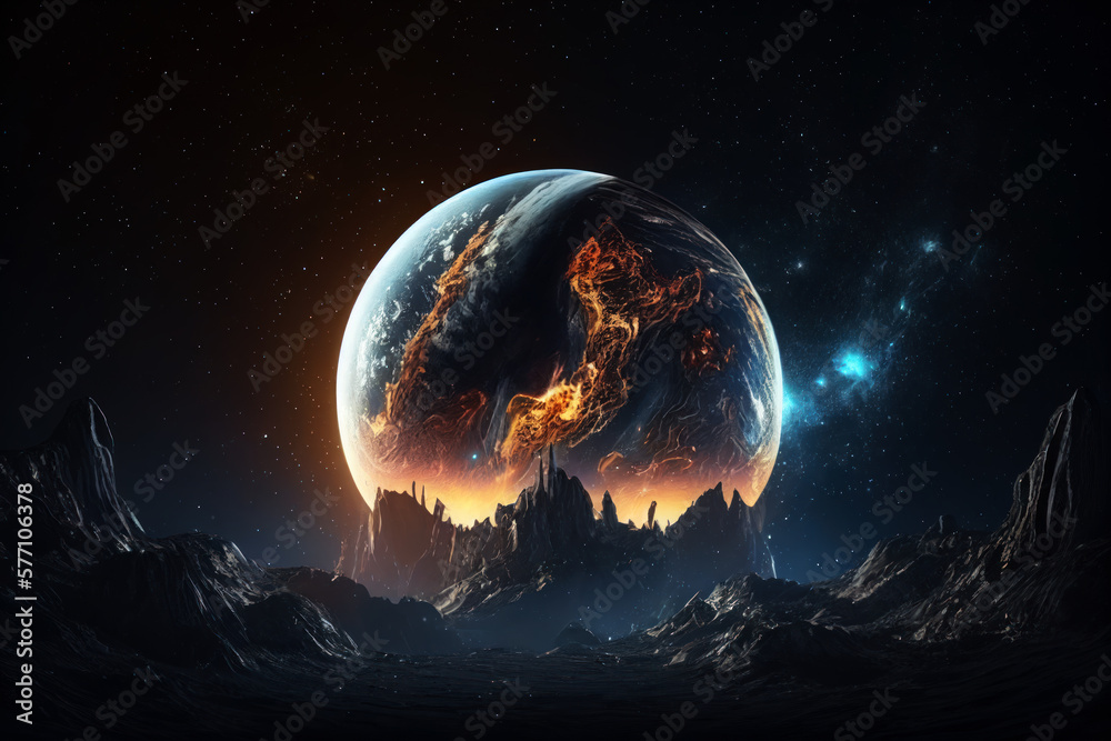 Imagery of imaginary planets for your cosmic image. Ai generated. Stock ...