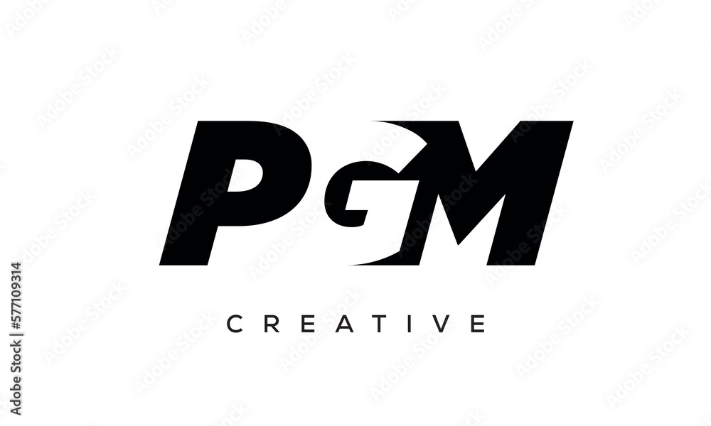 PGM letters negative space logo design. creative typography monogram ...