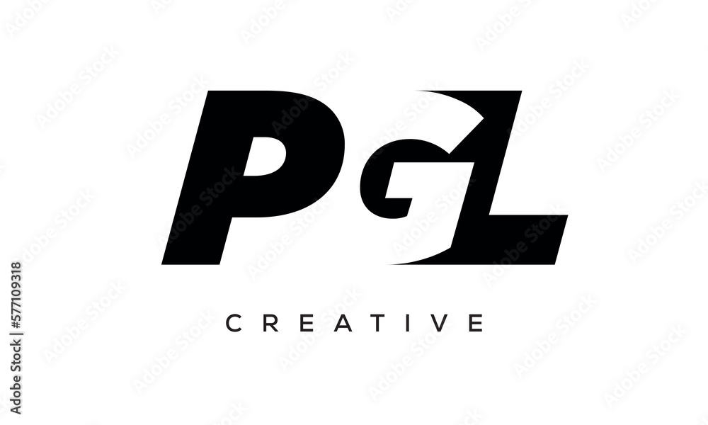 PGL letters negative space logo design. creative typography monogram ...