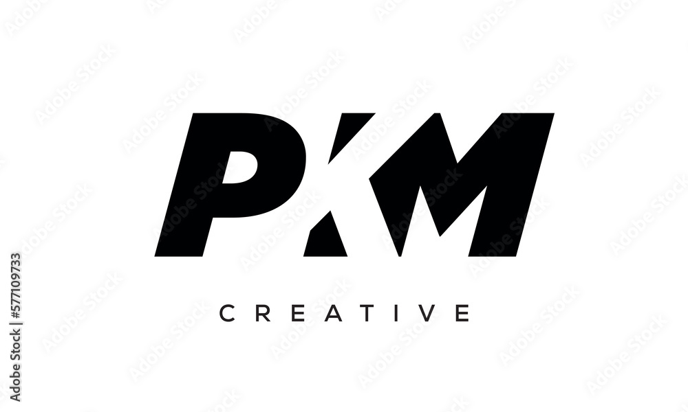 PKM letters negative space logo design. creative typography monogram ...