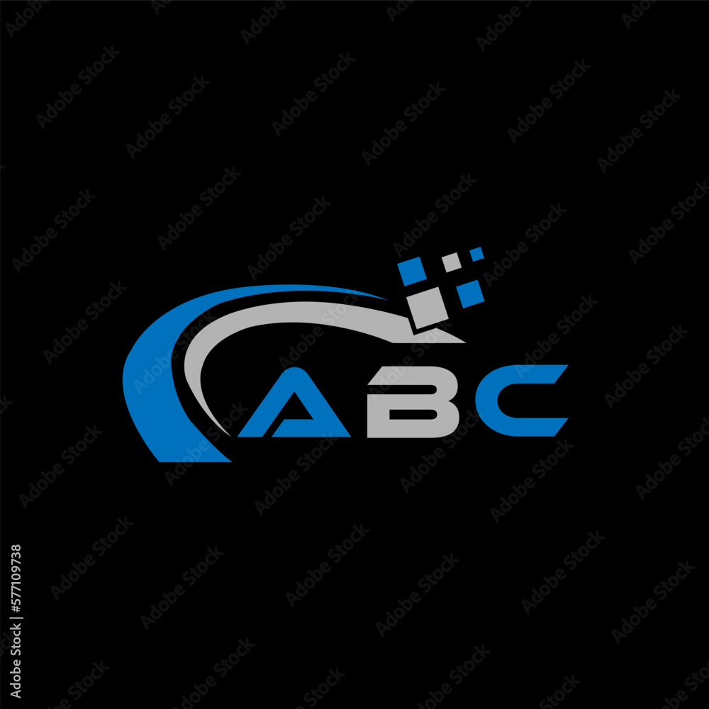 ABC letter logo design on black background. ABC creative initials ...