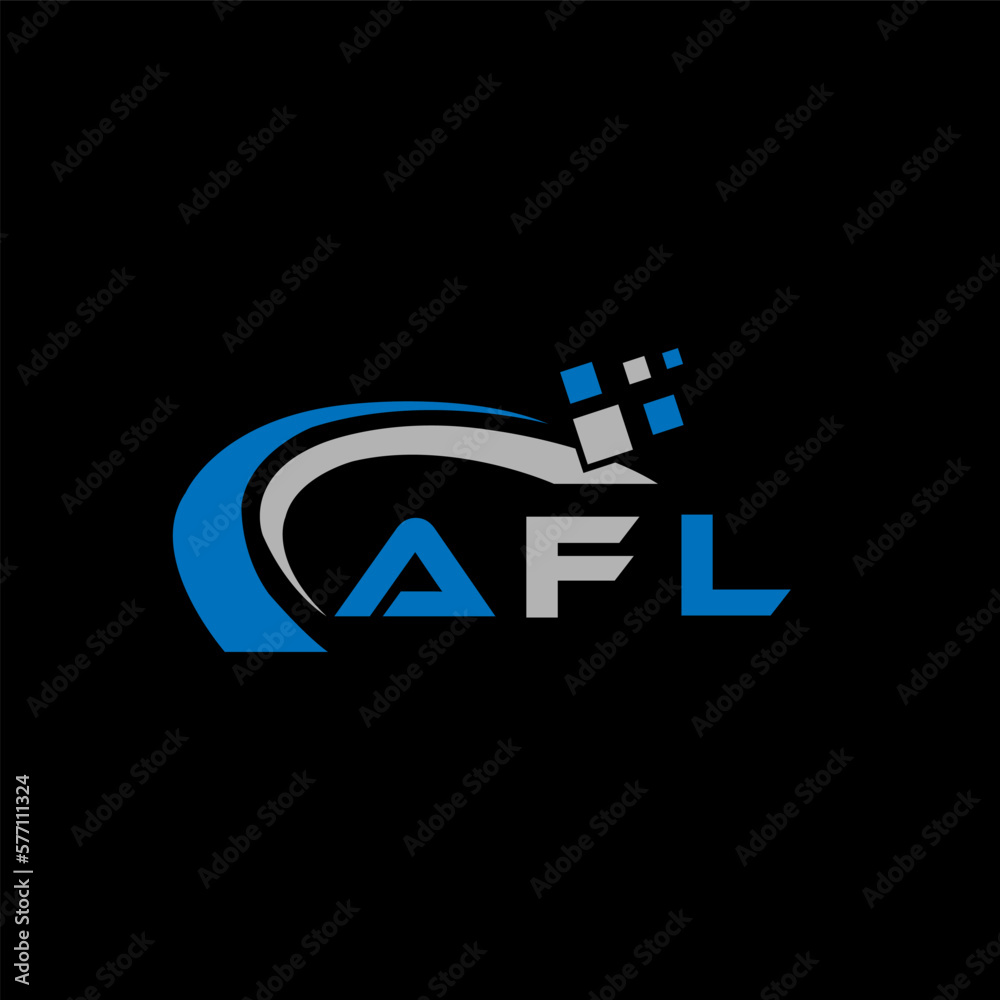 AFL letter logo design on black background. AFL creative initials ...