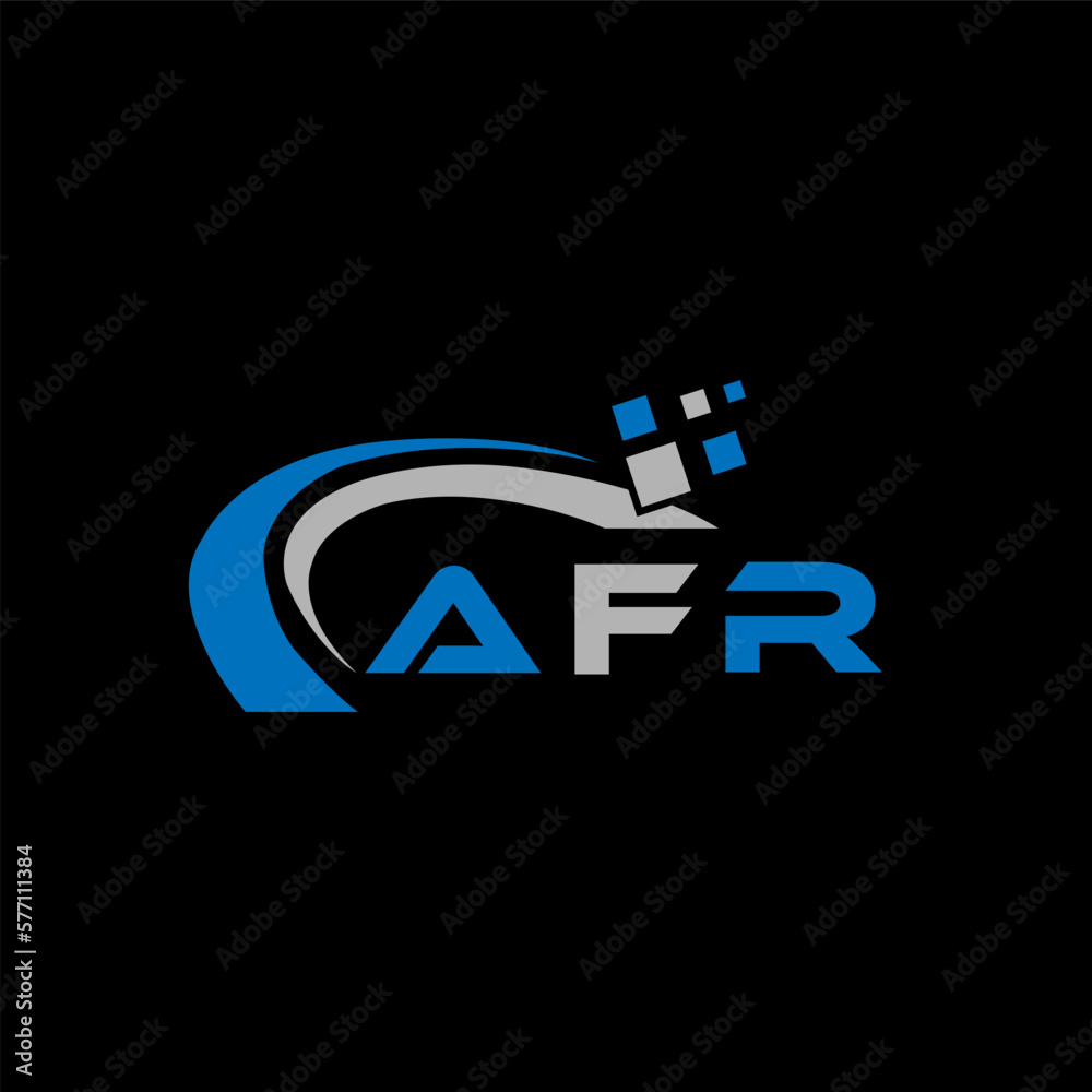 AFR letter logo design on black background. AFR creative initials ...