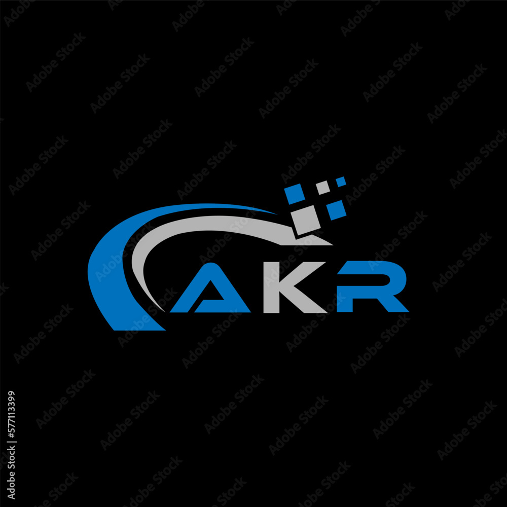 AKR letter logo design on black background. AKR creative initials ...