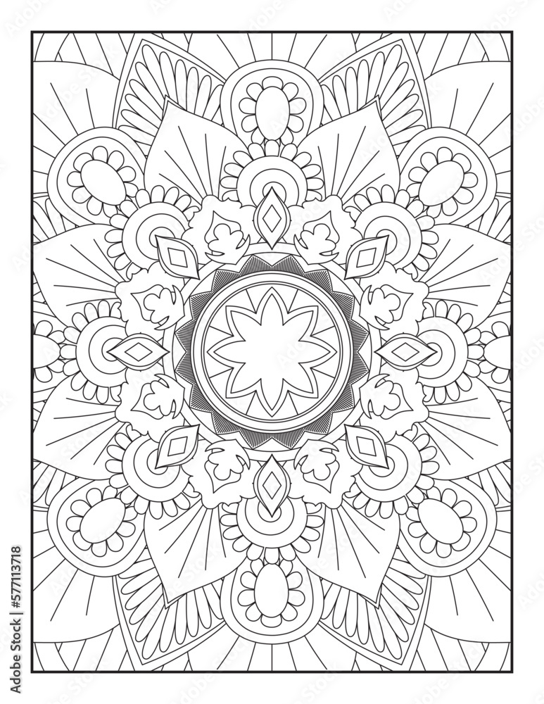 Vector abstract mandala pattern. Coloring book Lace pattern The tattoo ...