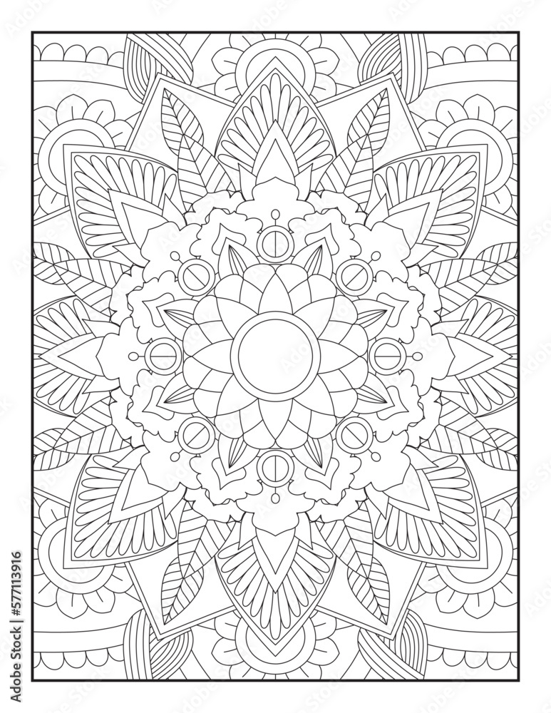 Vector abstract mandala pattern. Coloring book Lace pattern The tattoo ...