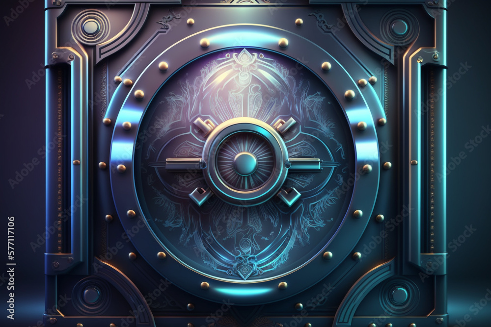 High security vault door background. Security tresure bunker concept ...