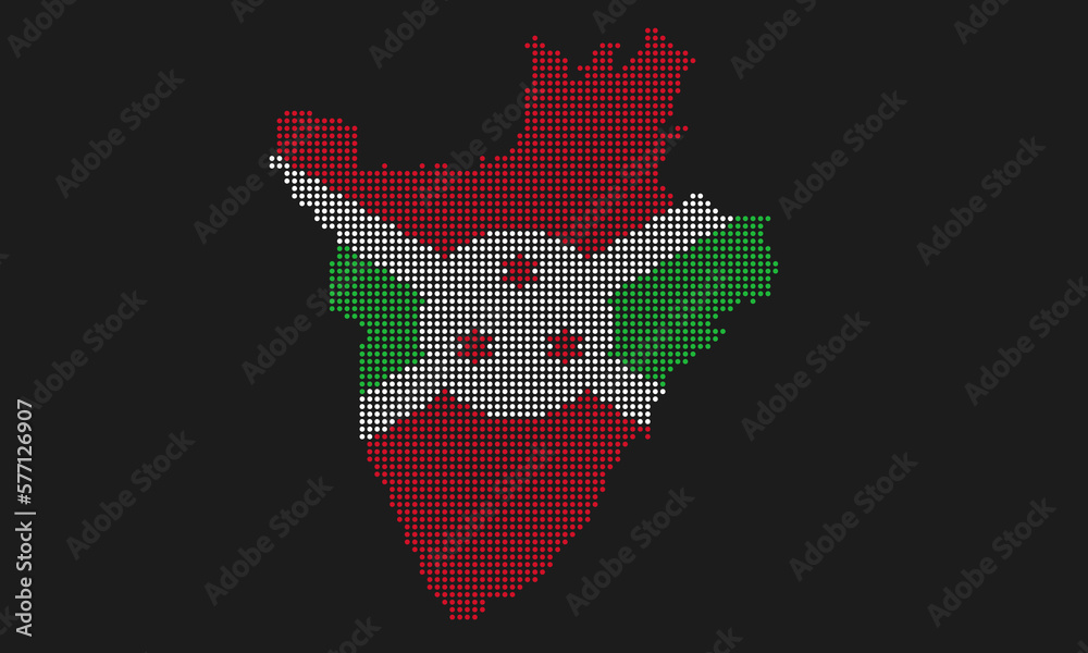 Burundi dotted map flag with grunge texture in mosaic dot style ...