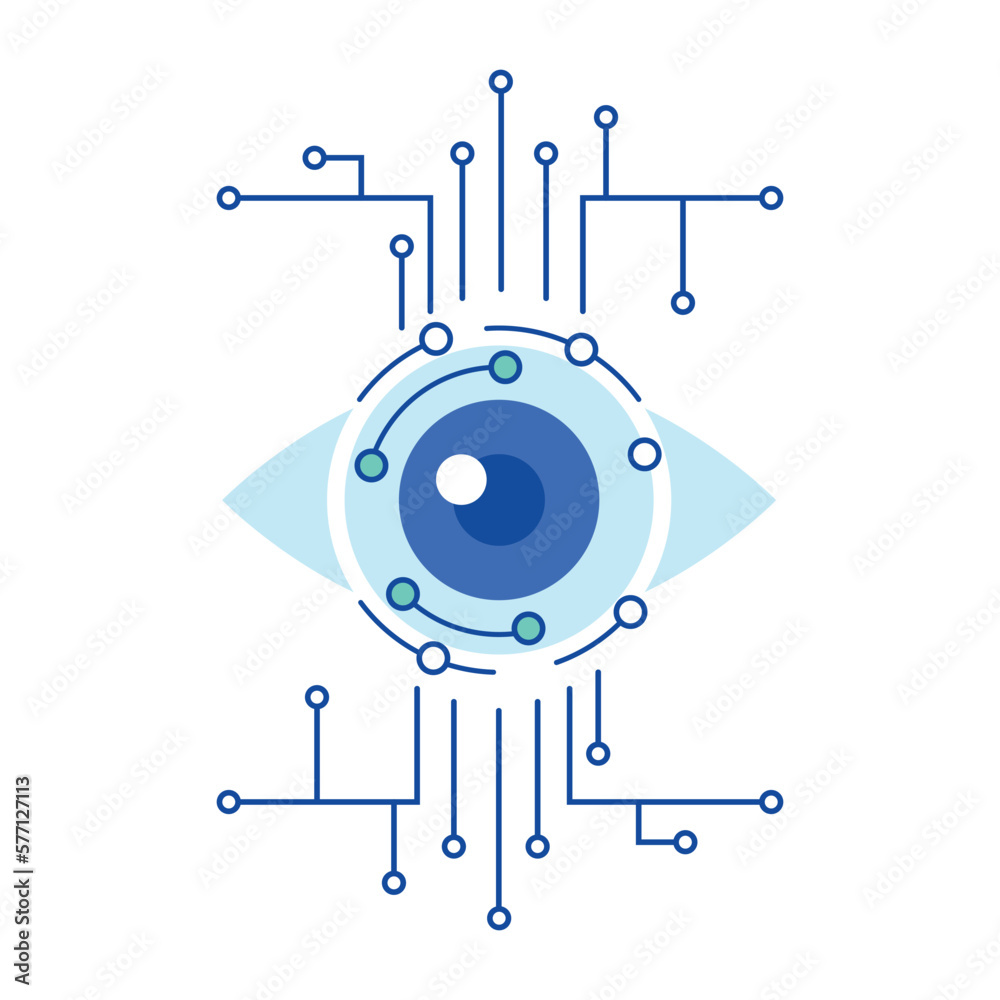 Modern technology icon computer vision, artificial intelligence ...