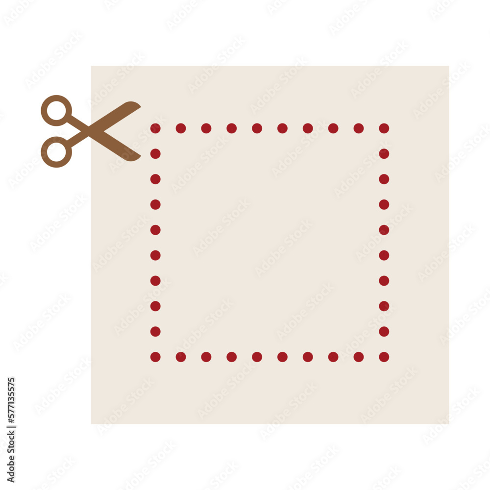 Cutting practice activities square shape symbol element for preschool ...