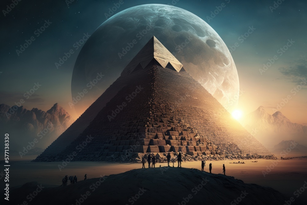 Building the pyramids Stock Illustration | Adobe Stock