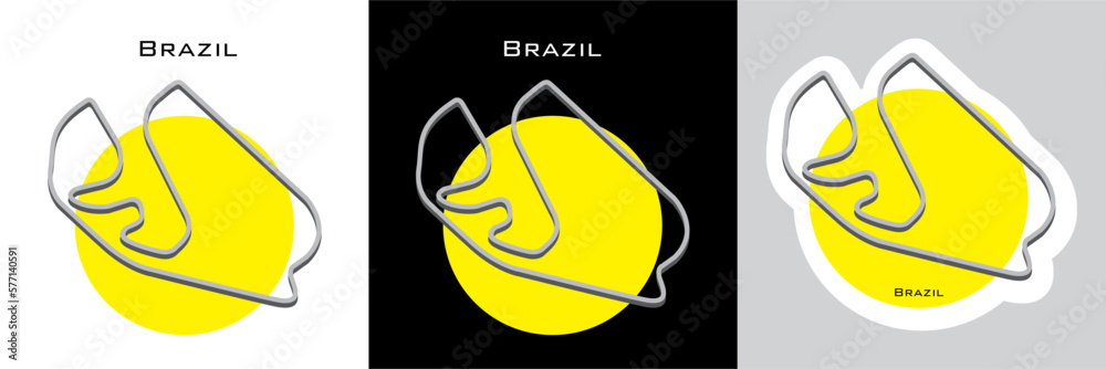 Interlagos, Jose Carlos Pace Brazil race track vector Stock Vector ...