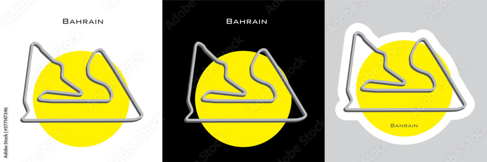Sakhir Bahrain International Circuit for grand prix race track vector ...