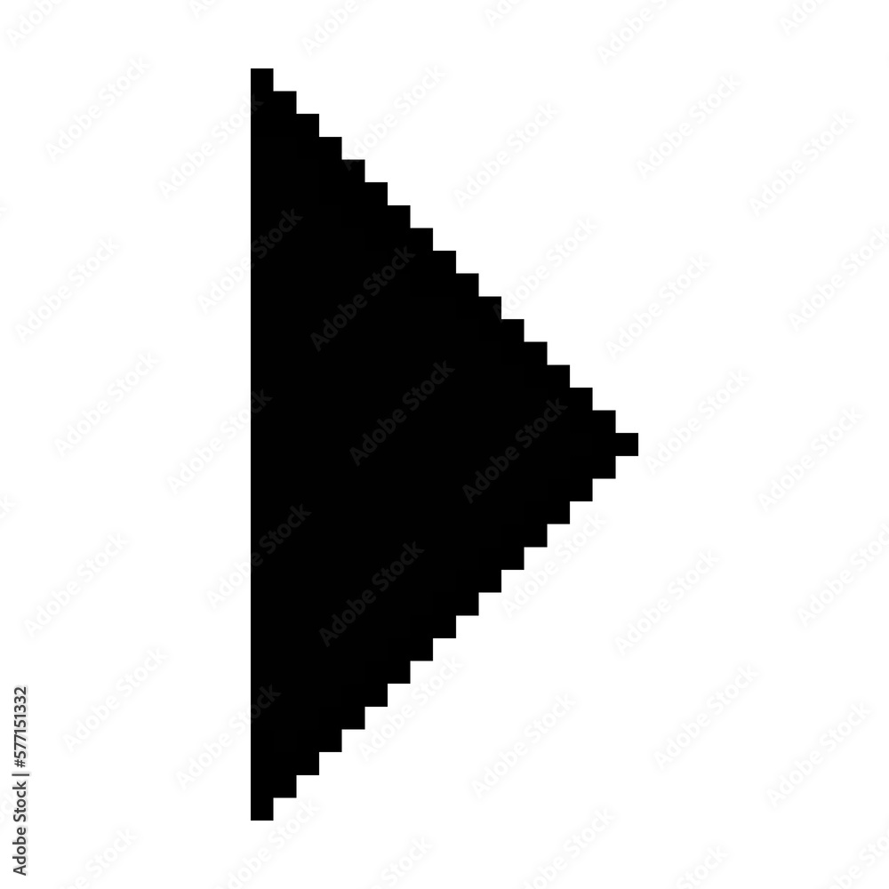 Play button, right button icon black-white vector pixel art icon Stock ...