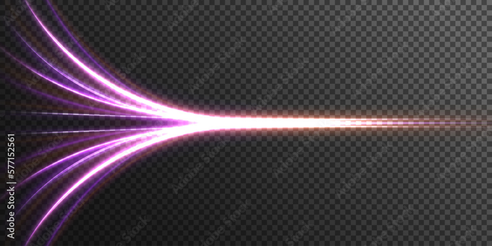 Magic of moving fast speed police lines. Red and blue glowing neon ...