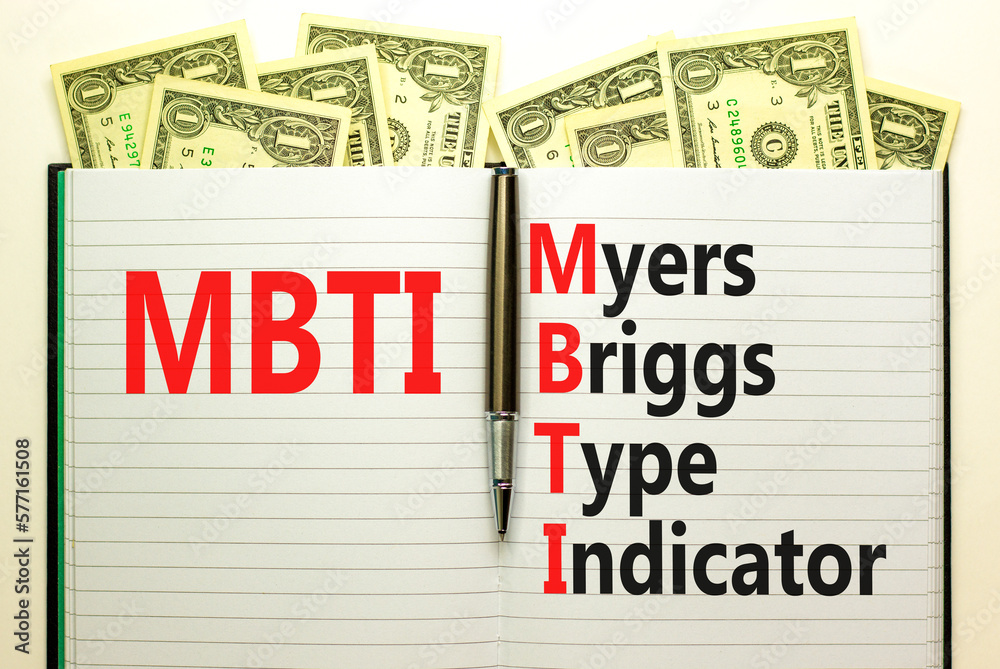 MBTI Myers Briggs type indicator symbol. Concept words MBTI Myers ...