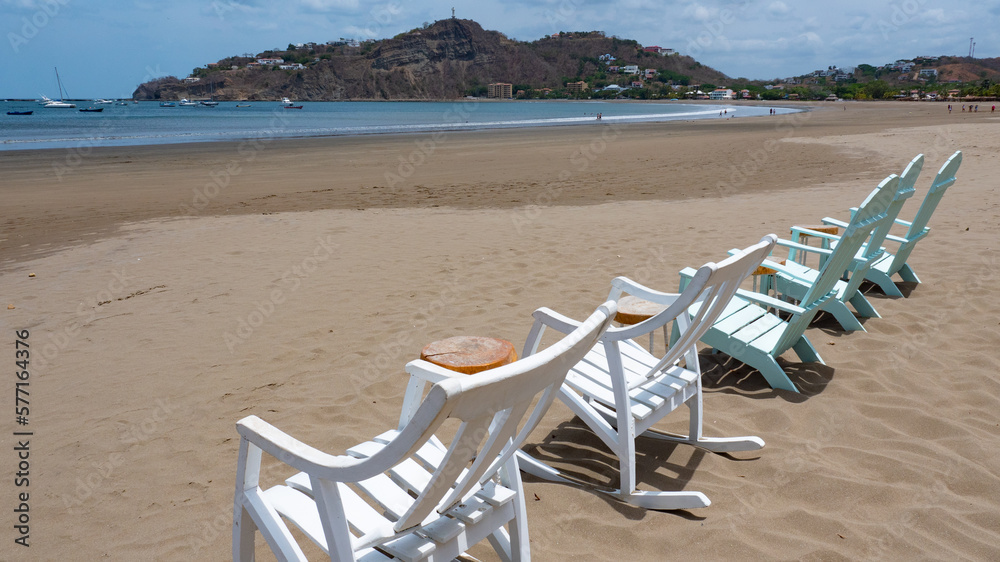 sunbed at beach in summer. sunbed at beach outdoor. sunbed at beach in ...