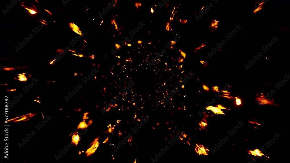 Burning fire particles overlay texture effect background loop Stock ビデオ ...