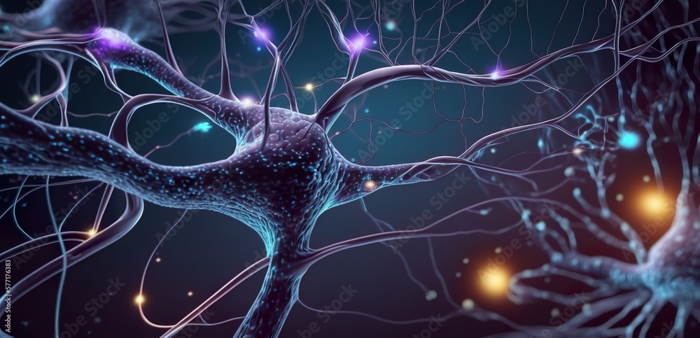 Nervenzellen im Verbund als 3d Illustration - Gehirnzellen und Neuronen ...