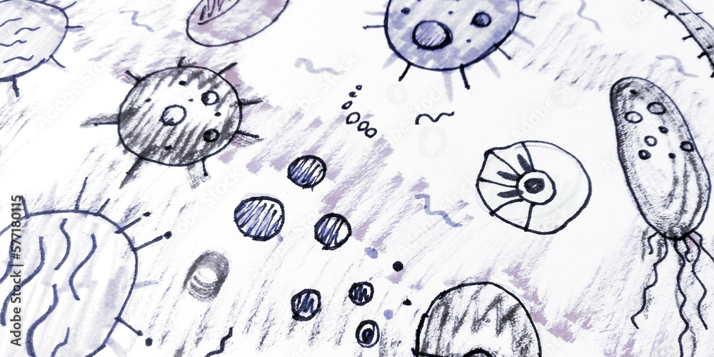 Hpv Virus. Metal Cancer Germs. Lavender Virus Cell Images. White ...