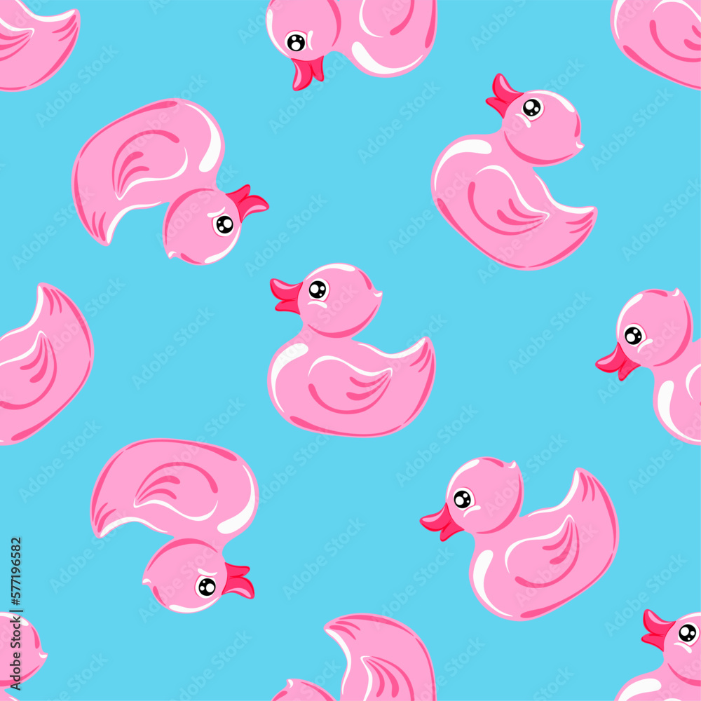pink rubber duck. Seamless pattern. Texture for fabric, wrapping ...