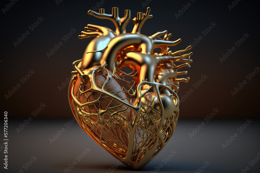 Realistic 3D Rendered Anatomical Heart with Soft Light Studio ...