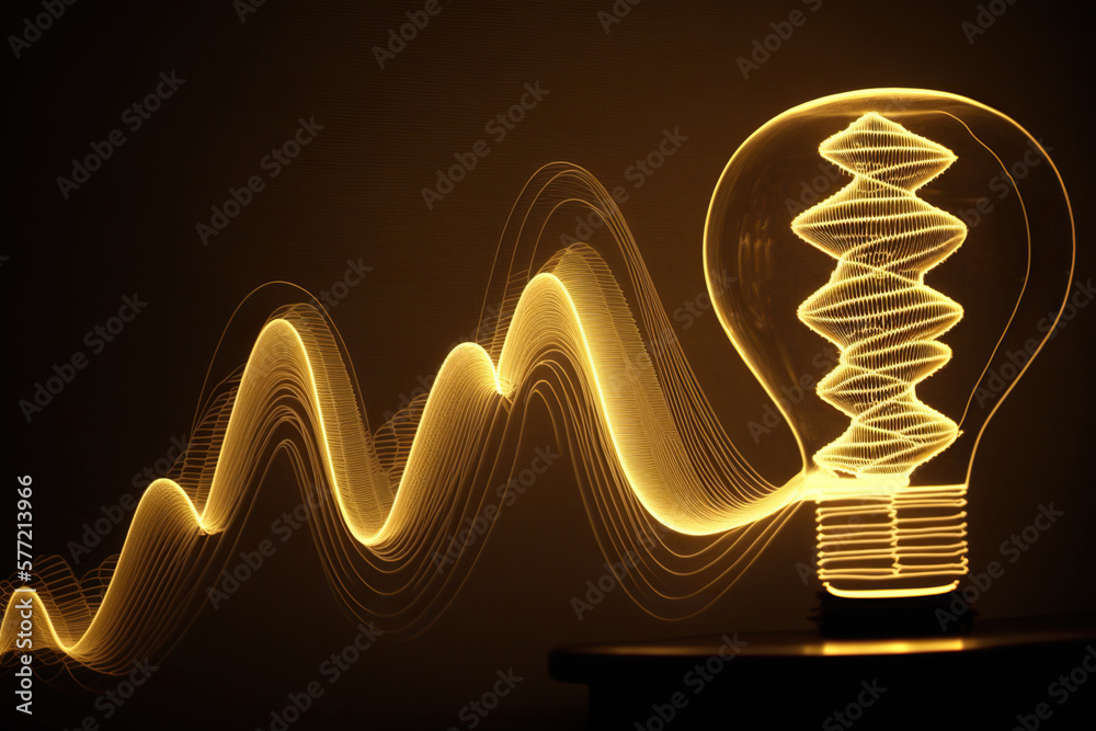 Wire filament of an incandescent light bulb , concept of Voltage Supply ...
