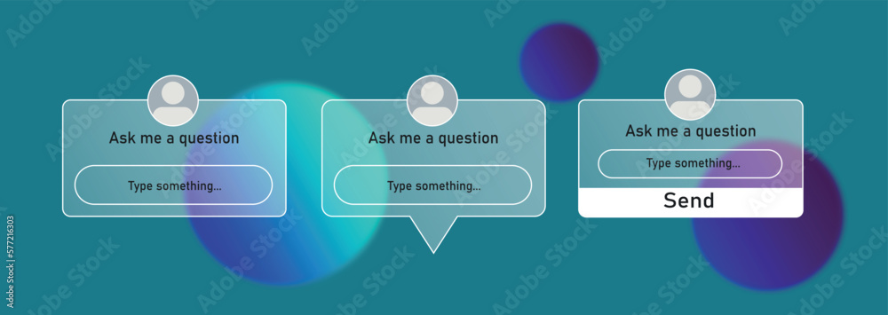 Ask me a question. Sticker frame, story, quiz, template. Vector ...