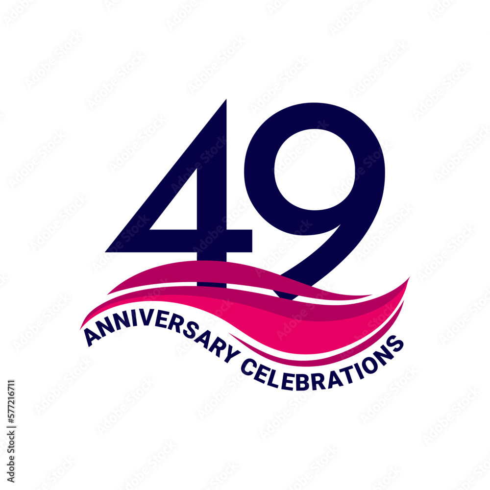 49 years anniversary. Anniversary template design concept with blue and ...