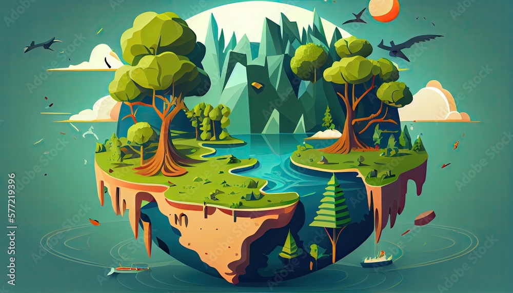 vector cartoon world environment Earth Day the importance of loving ...
